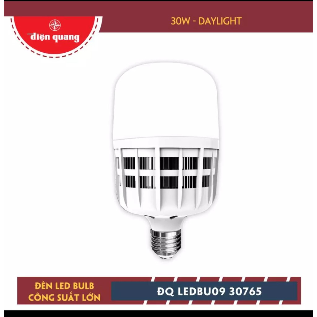 Đèn LED buld công suất lớn Điện quang ĐQLED BU09 30765f 30W daylight ...