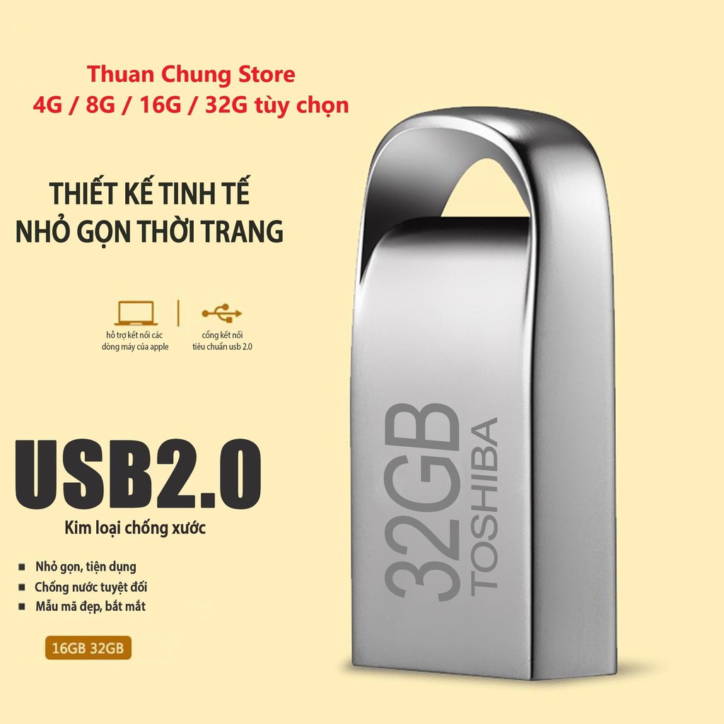 USB Toshiba 4GB 8GB 16GB 32GB mini vỏ nhôm chống nước nhỏ gọn Bảo hành ...