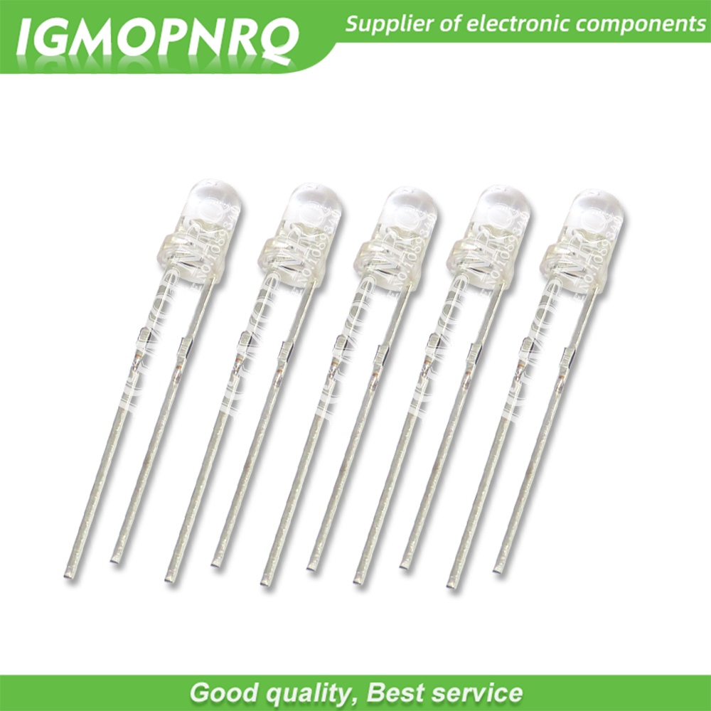 Set 100 Đèn LED Diode F3 F5 3MM 5MM Ánh Sáng Xanh / Vàng / Xanh Dương ...