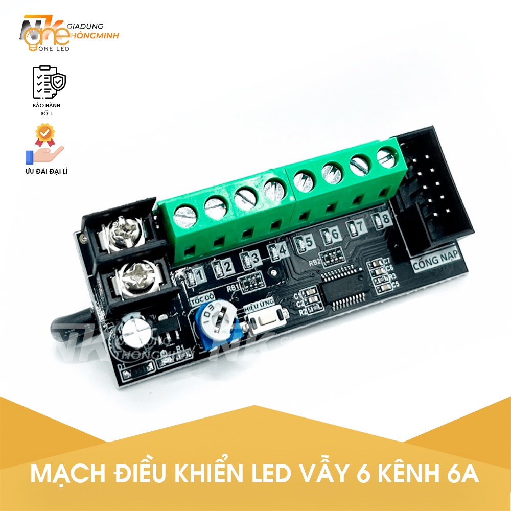 Mạch điều khiển Led Vẫy 6 kênh cống suất 6A, Điều khiển LED liền dây ...