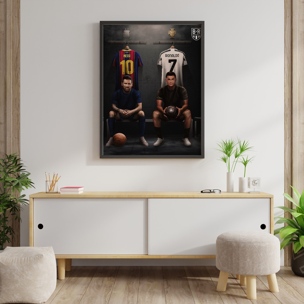 Tranh cầu thủ Ronaldo vs Messi 01 cực chất | Shopee Việt Nam