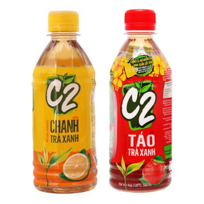 THÙNG 24 CHAI TRÀ XANH C2 HƯƠNG CHANH/ TÁO 355ML | Shopee Việt Nam