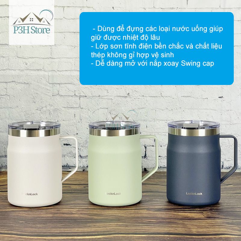 Ly giữ nhiệt Lock&Lock Metro Mug ca giữ nhiệt có quai cầm LHC4219 ...