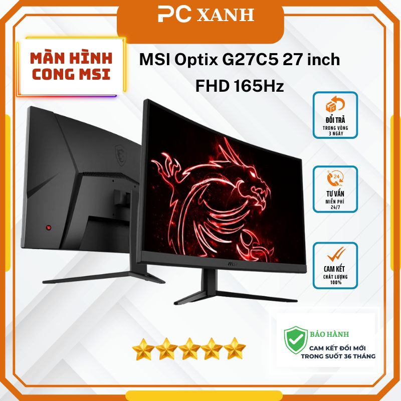 Màn hình máy tính cong gaming MSI Optix G27C5 27 inch 1920x1080 FHD VA ...