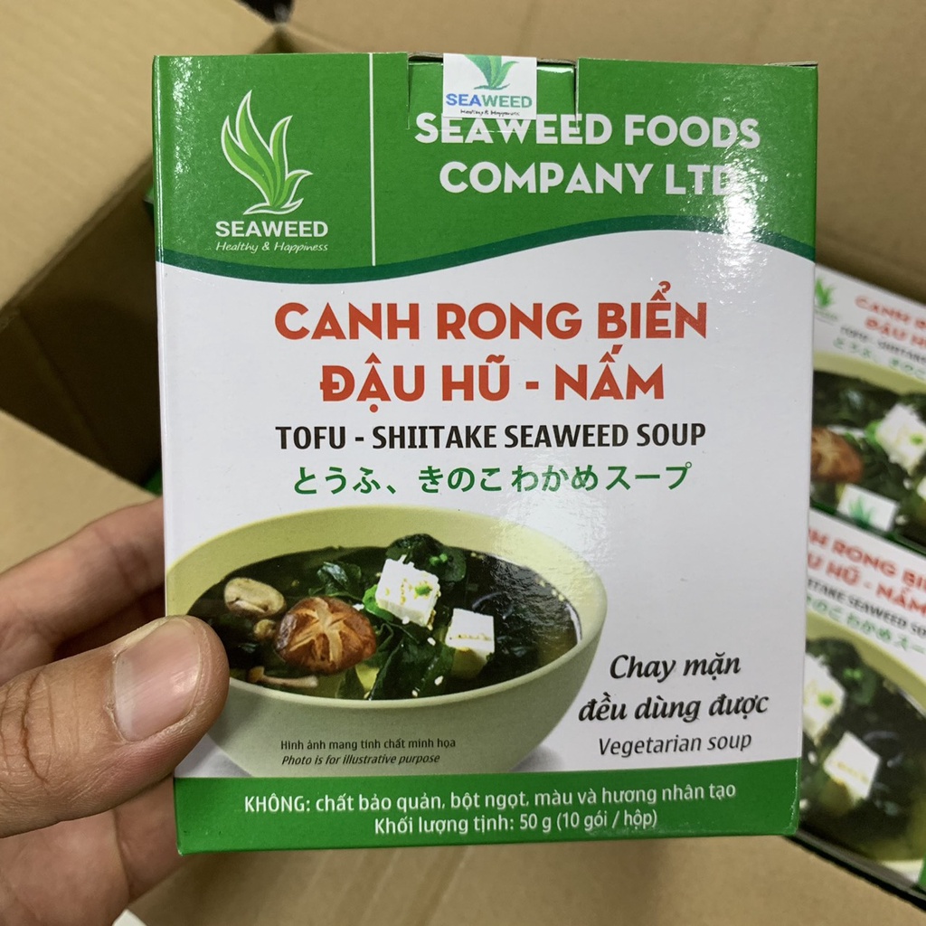 Canh rong biển đậu hủ nấm hộp 50g (10 gói x 5g) | Shopee Việt Nam