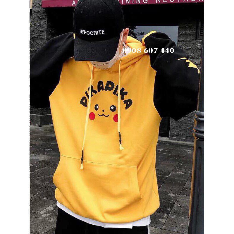 Áo Hoodie nam Pika vàng (giá 1 áo) | Shopee Việt Nam