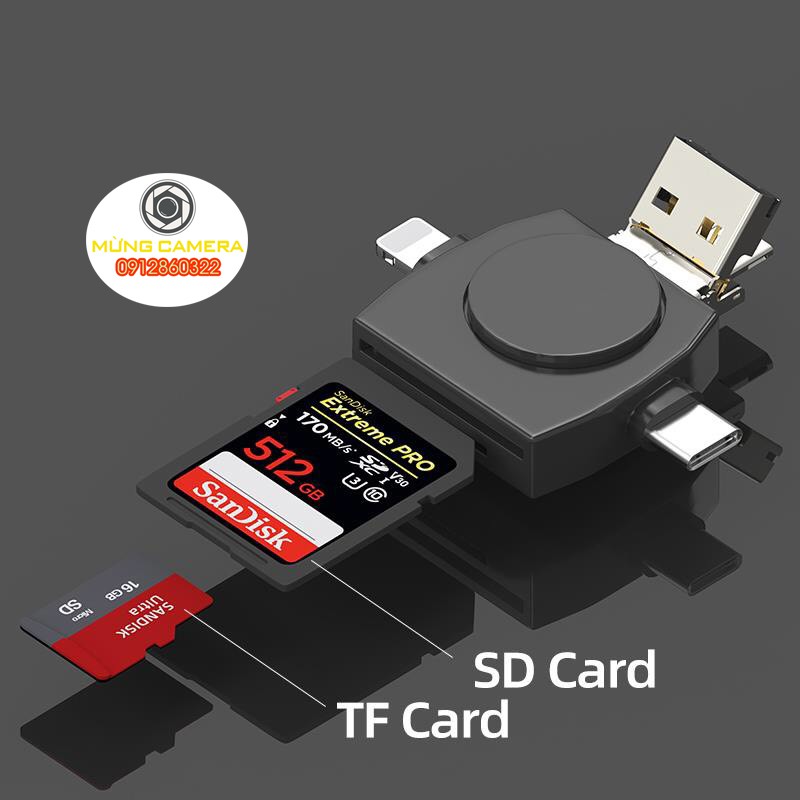 Đầu Đọc Thẻ Đầu Đọc Thẻ SD Usb 3.0 SD TF Type C Tốc Độ Cao USB C Micro USB Đầu Đọc Thẻ OTG Nhớ ...