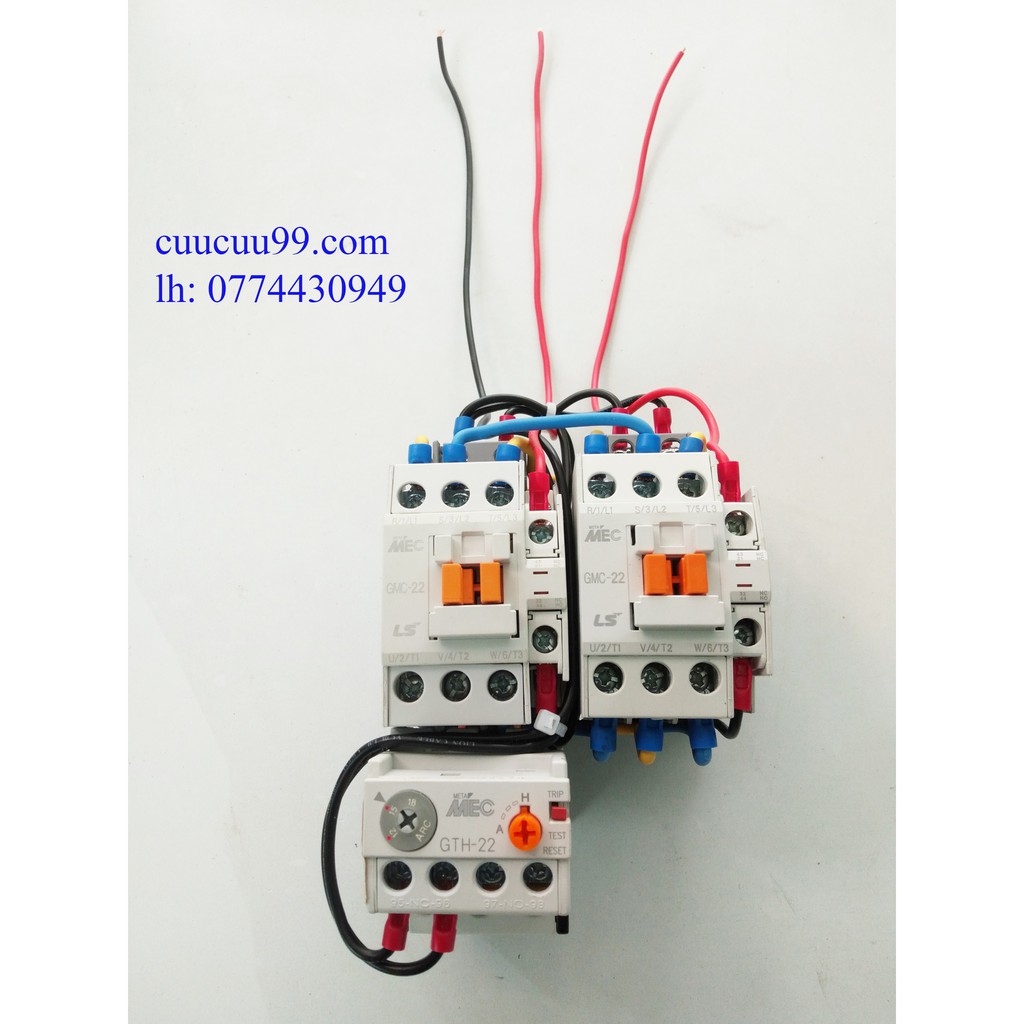 Khởi động từ 22A + relay nhiệt mắc đảo chiều động cơ 3 pha | Shopee ...