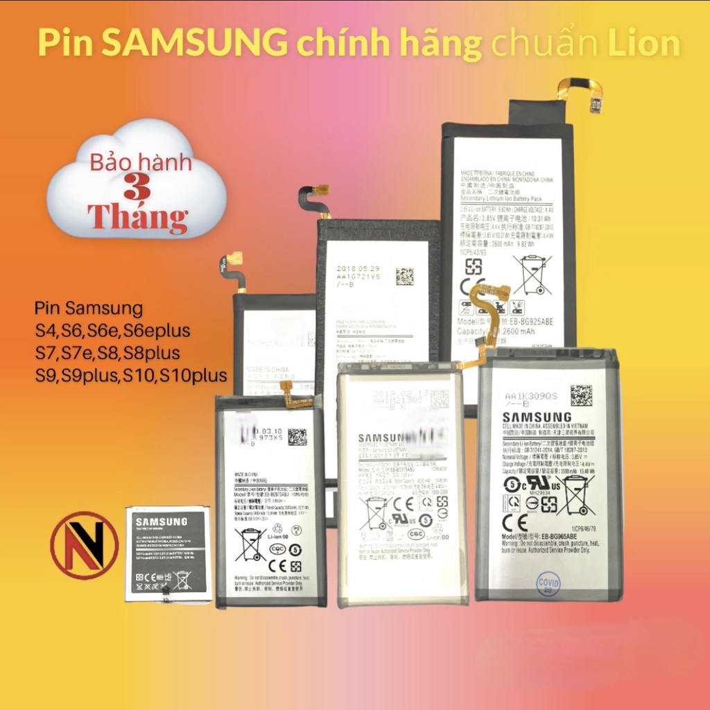 Pin Samsung chính hãng,nhiều dòng Galaxy S4,S6,S6S6e,S7,S7e,S8,S8plus ...