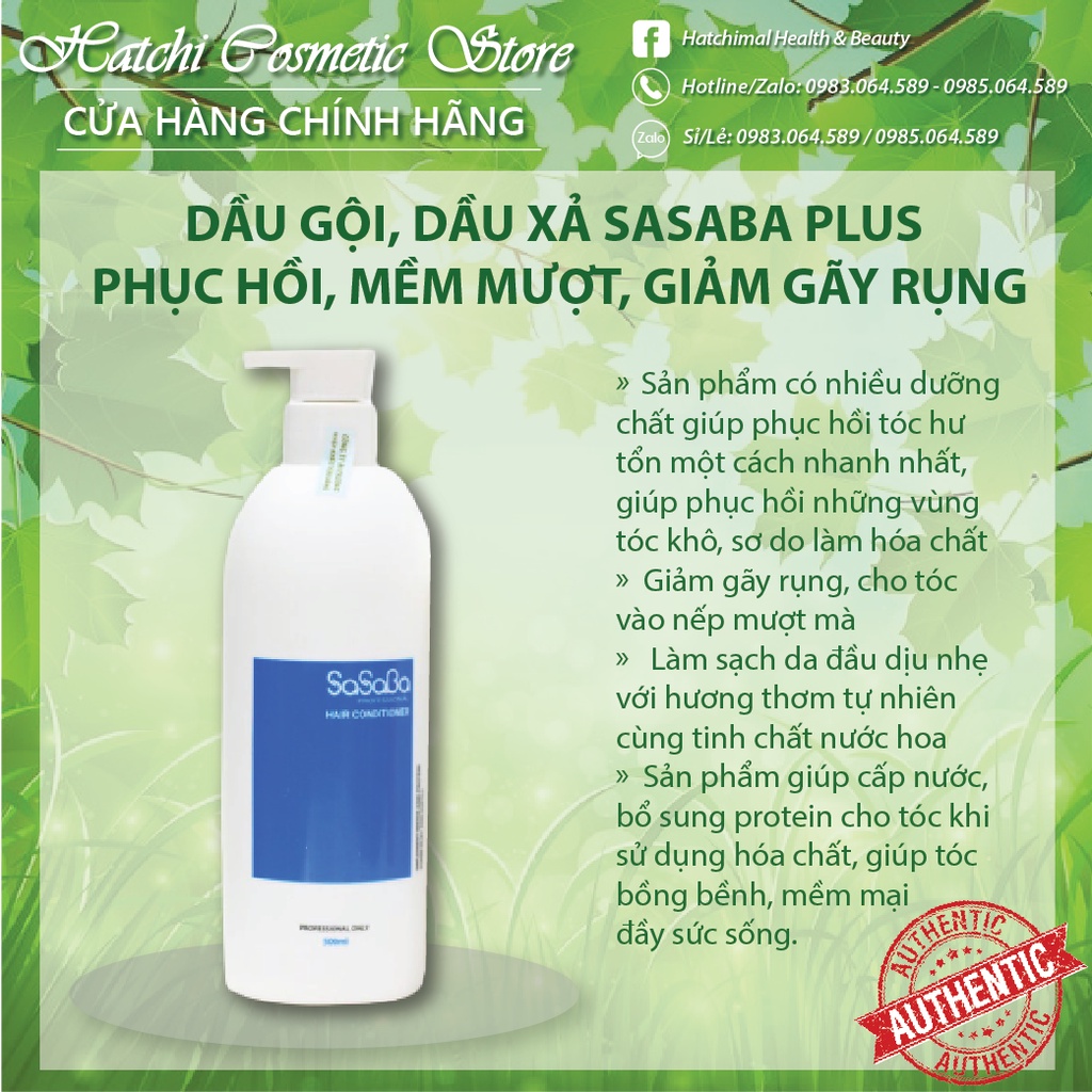 [ SASABA ]LẺ GỘI HOẶC XẢ SASABA PLUS MẪU MỚI 500ML/800ML-CHÍNH HÃNG ...