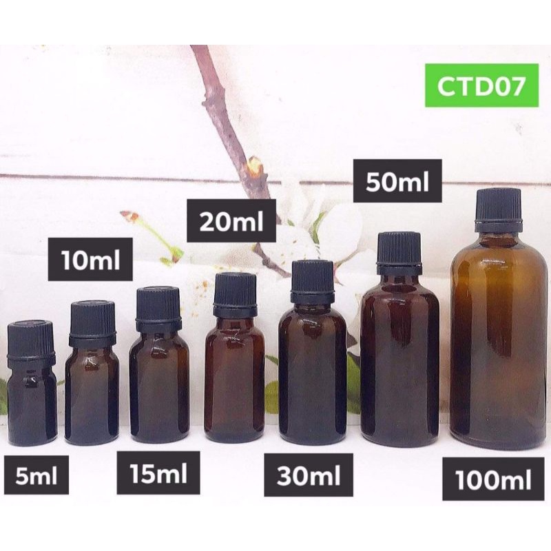 Chai tinh dầu nắp vặn đen [5ml/10ml/15ml/20ml/30ml/50ml/100ml] | Shopee Việt Nam