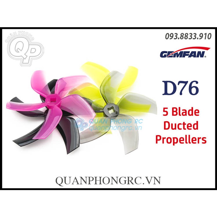 2 Cặp Cánh 5 Lá 3 inch GEMFAN D76 5 Blades Ducted Propellers (4 Cái ...