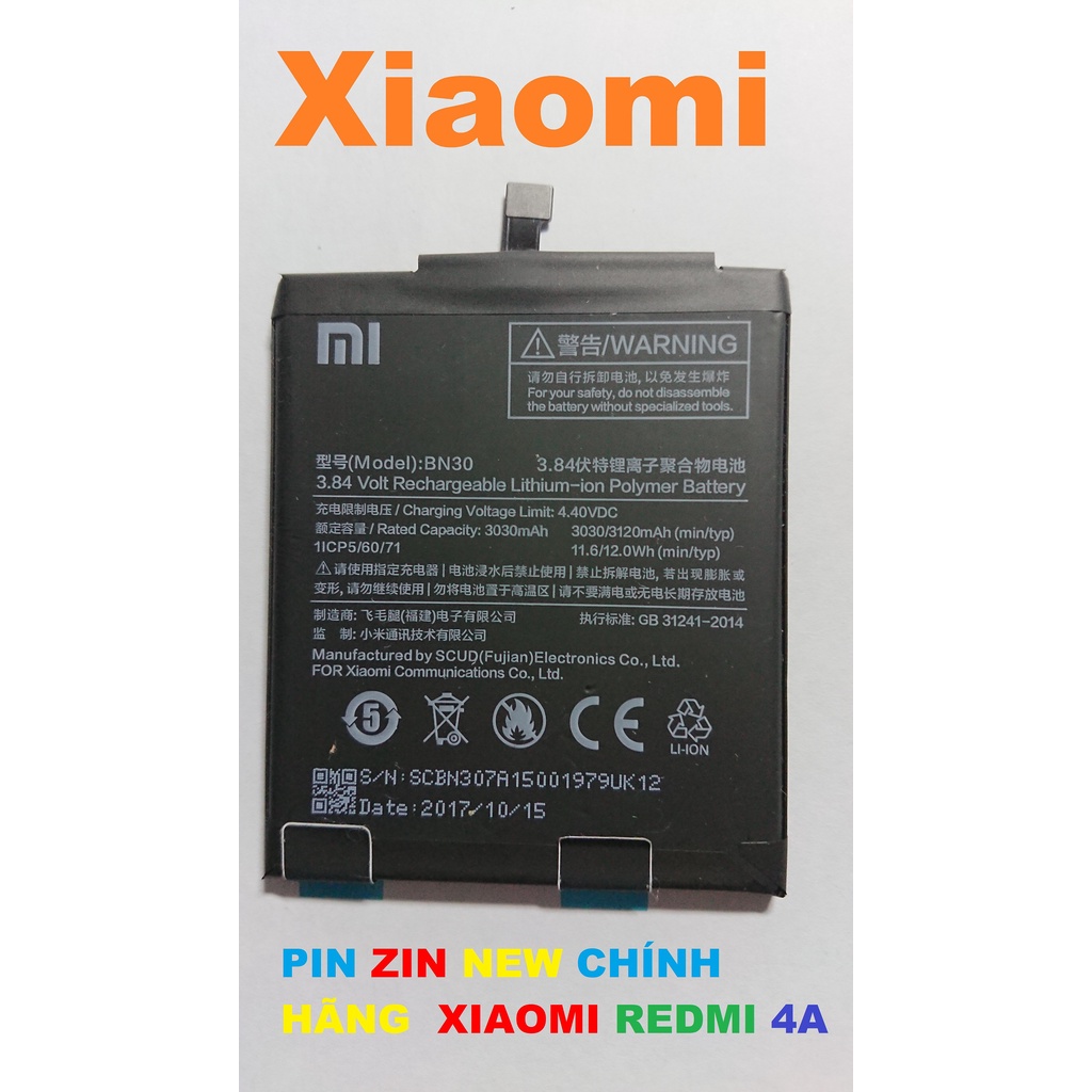 PIN ZIN NEW CHÍNH HÃNG CHO XIAOMI REDMI 4A-BN30 | Shopee Việt Nam