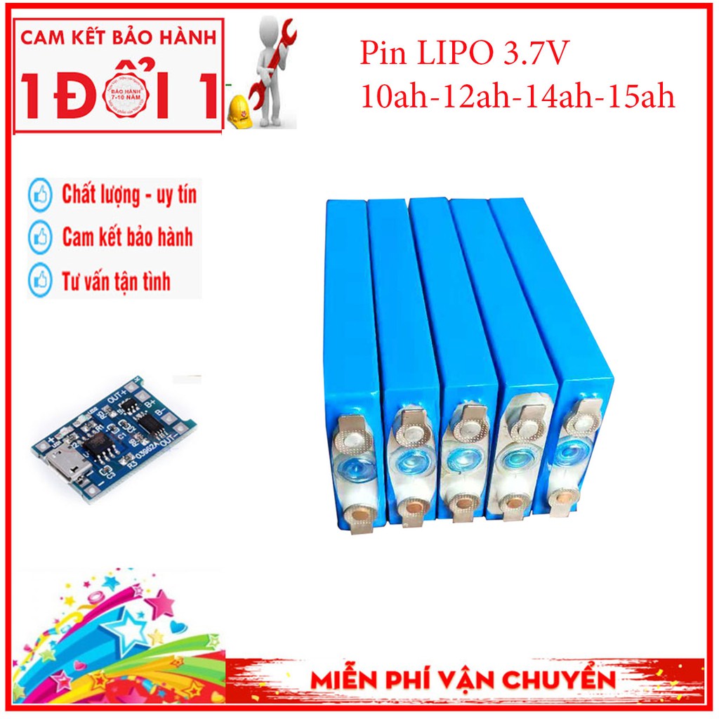 [ PIN MỚI ] Pin LIPO 3.7V 12Ah- 14Ah-15Ah-DÒNG XẢ CAO-PIN XE ĐIỆN | Shopee Việt Nam