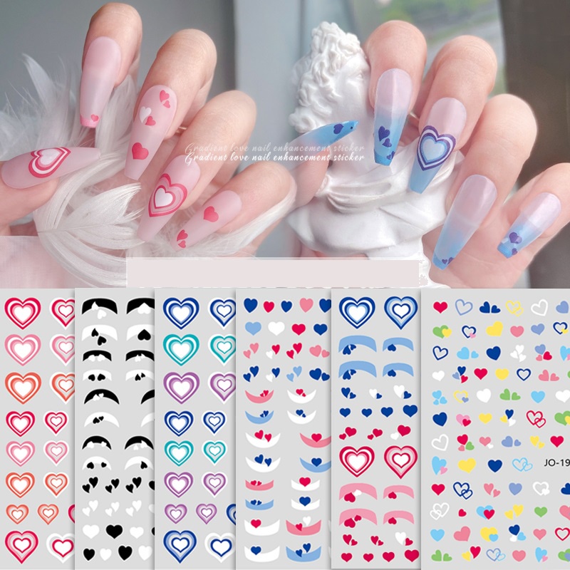 Sticker 3D Trái Tim | Hình Dán Móng Tay | Shopee Việt Nam