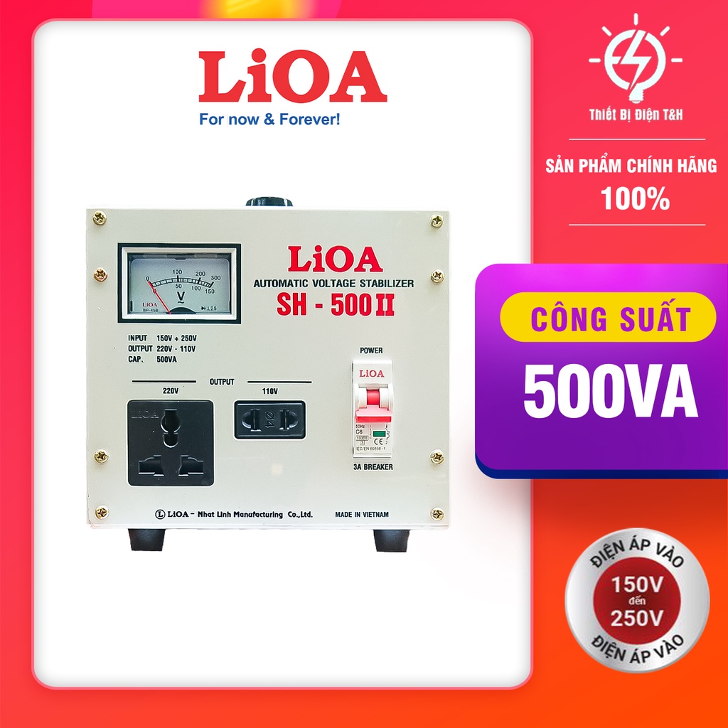 Ổn áp Lioa 0.5kva, 1 pha, dải điện 150v, SH-500II | Shopee Việt Nam