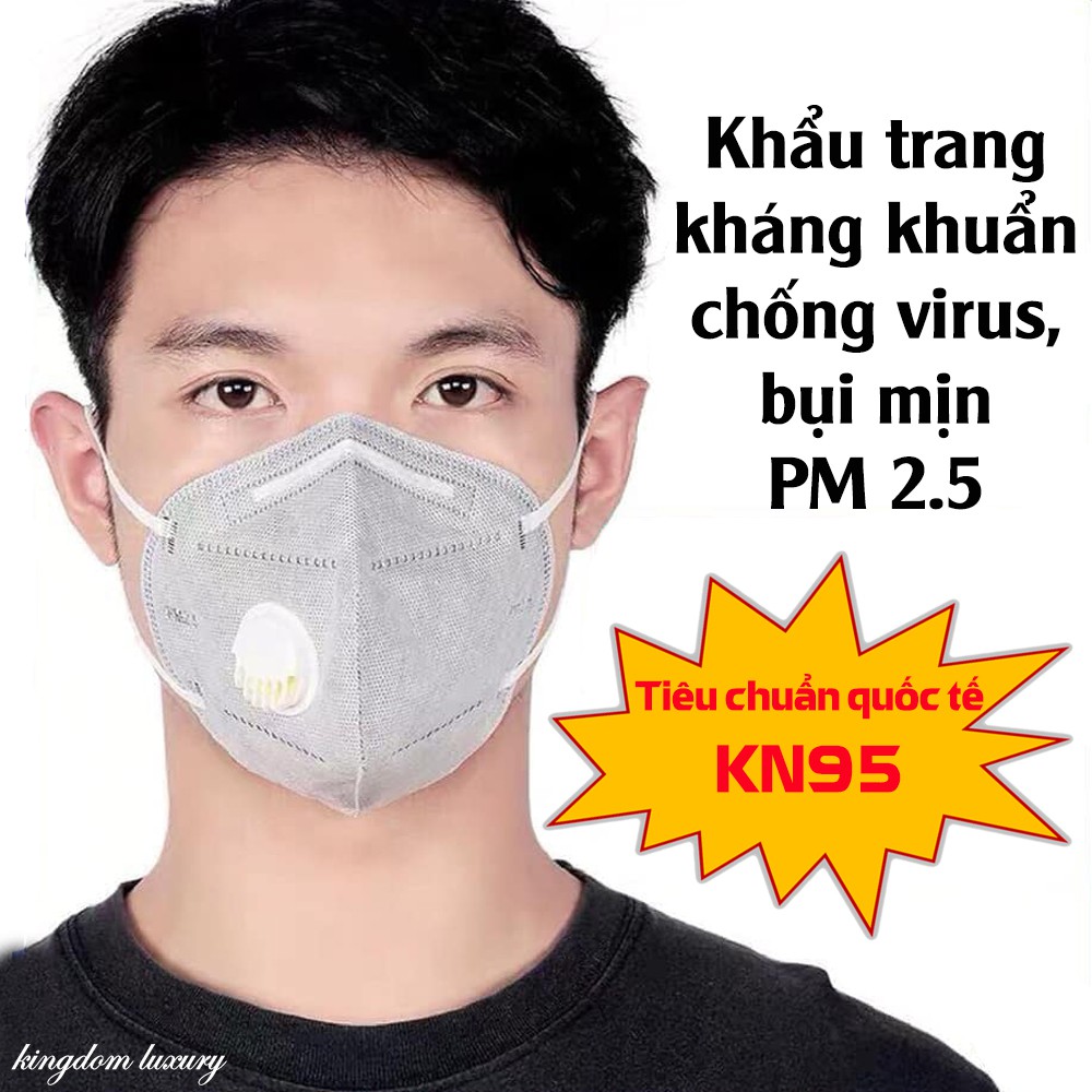 Khẩu Trang KN95 Kháng Khuẩn Lọc Bụi Mịn PM 2.5 Có Van Thở 1 Chiều Tương Đương Khẩu Trang 3M N95 ...