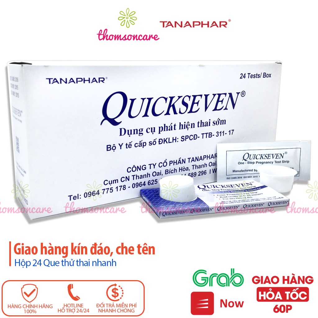 Hộp 24 que thử thai Quickseven - test thai nhanh, Giao hàng kín đáo ...