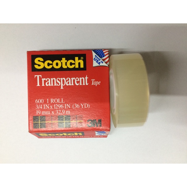 Lốc 5 cuộn Băng keo 3M Scotch 600 Transparent Tape 19mm x 32.9m (băng ...
