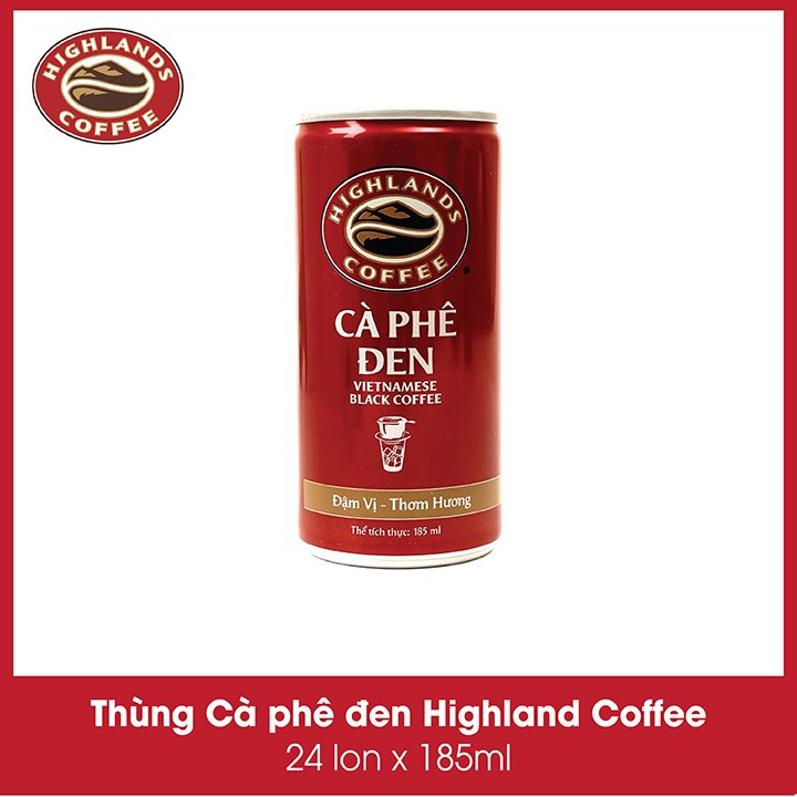 [Thùng 24 Lon] Cà Phê ĐEN Highlands Coffee 185ml | Shopee Việt Nam