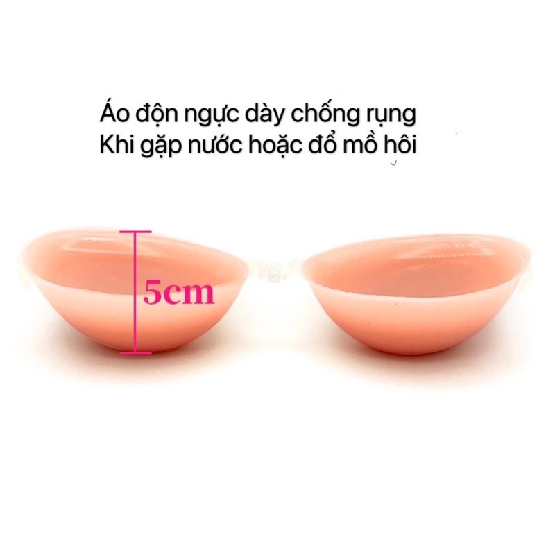 Áo miếng dán độn ngực silicon da người độn 5cm tặng dây áo trong siêu ...