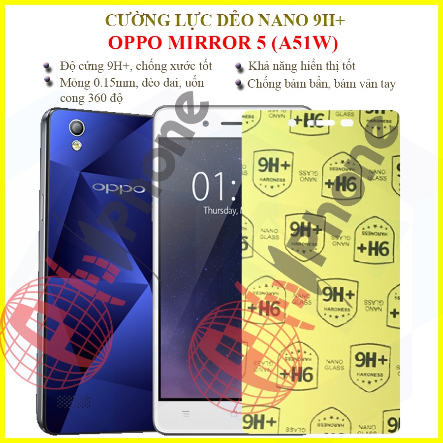 Dán cường lực dẻo nano trong hoặc nhám cho Oppo Mirror 5 (A51w ...