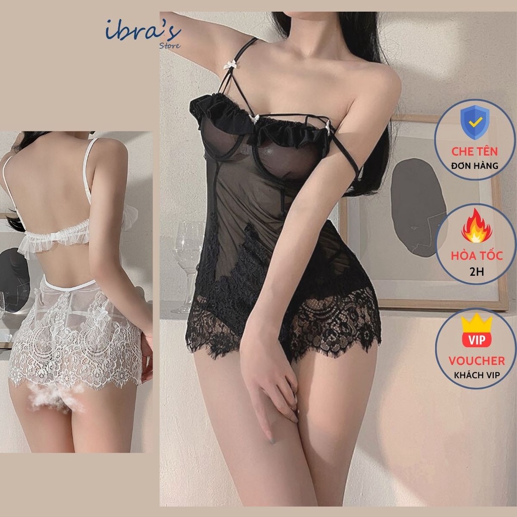 Váy Ngủ Sexy Gợi Cảm Xuyên Thấu iBRA'S STORE Đồ Ngủ Sexy Nữ Ren Lưới Mỏng Quyến Rũ Nóng Bỏng Kèm ...