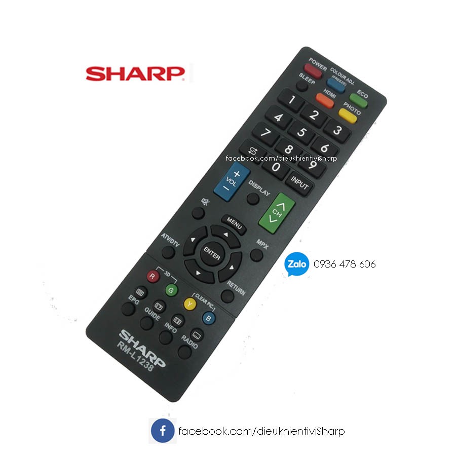 Điều khiển tivi Sharp LCD LED mã RM-L1238 | Shopee Việt Nam
