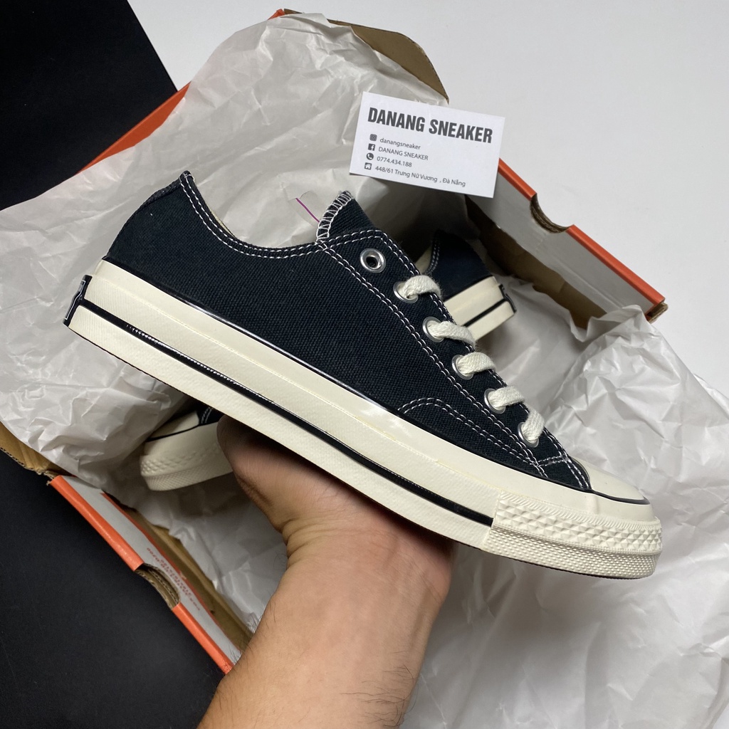 Giày Converse 1970 Low Black (CV 1970 đen đế trắng) - GIÀY DANANG | Phiên bản 1:1 chuẩn | Shopee ...