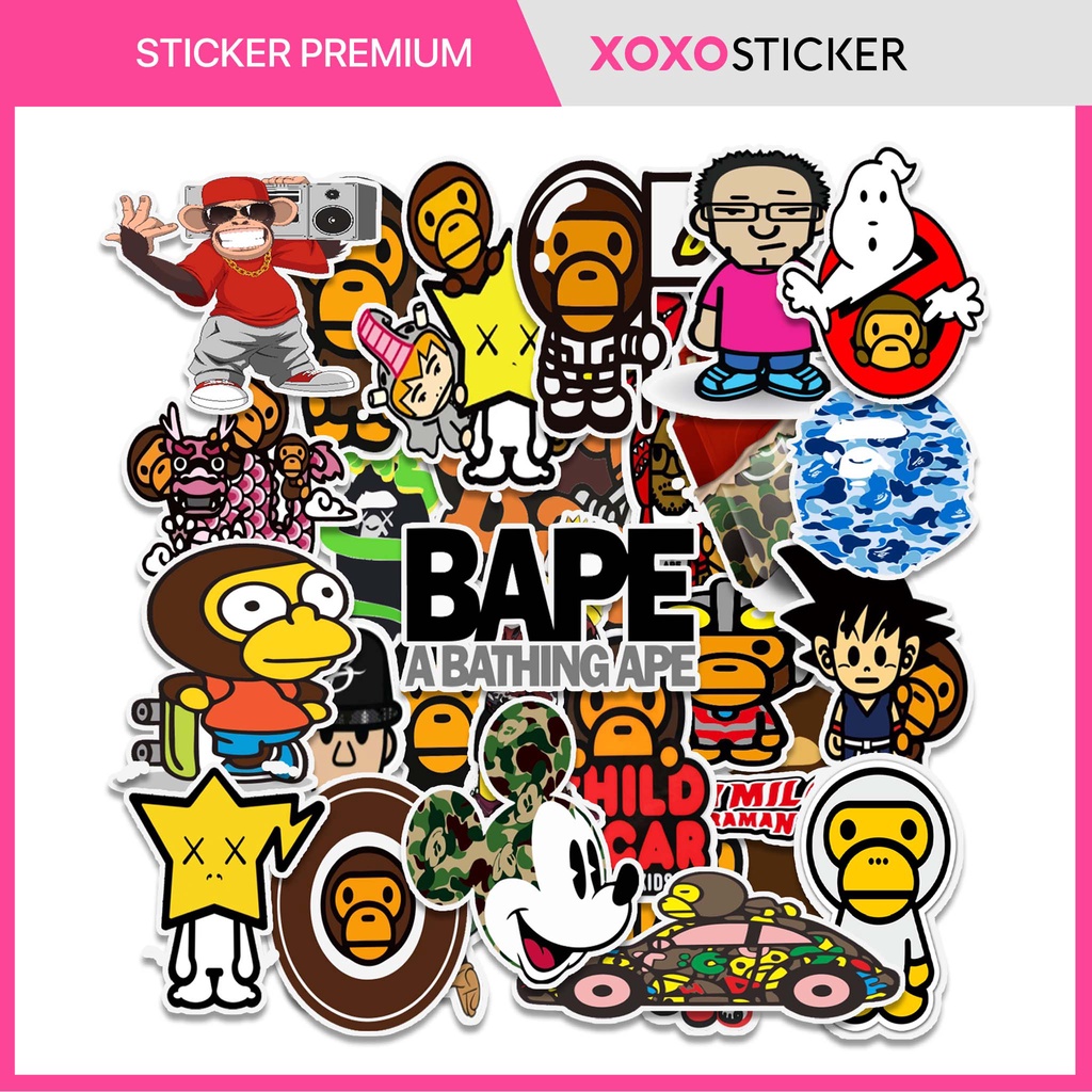 Sticker Bape Chống Nước - Sticker Dán Laptop, Điện Thoại, Đàn Guitar ...