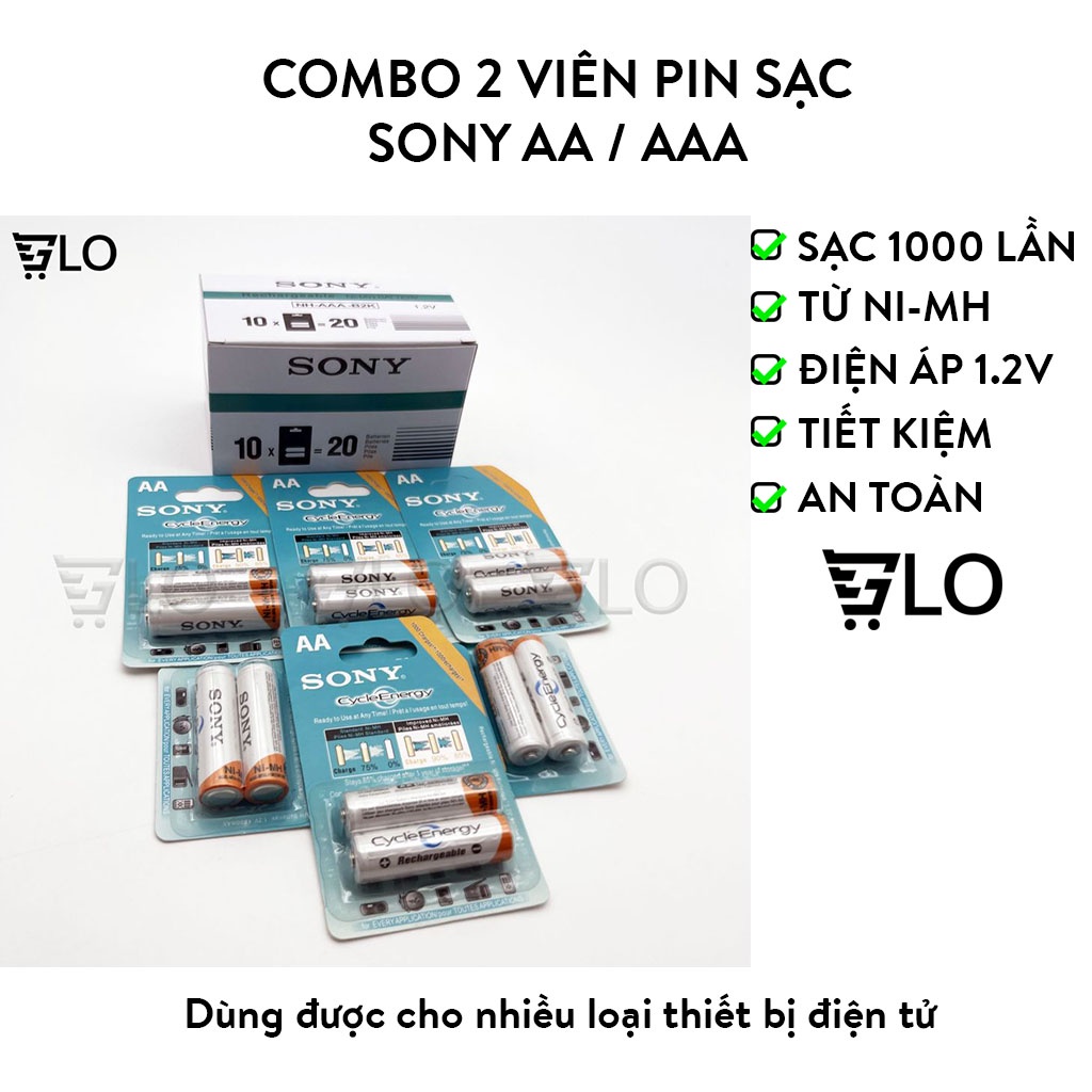 Vỉ 2 Viên Pin Sạc Sony AA(4600mah), AAA(4300mah) CycleEnergy | Shopee ...