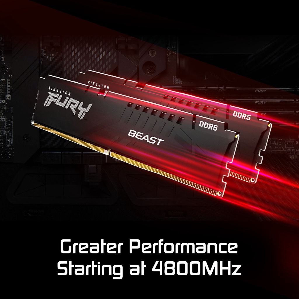 Ram Kingston FURY Beast Black DDR5 4800/5200/5600/6000 MHz Desktop Gaming | Shopee Việt Nam