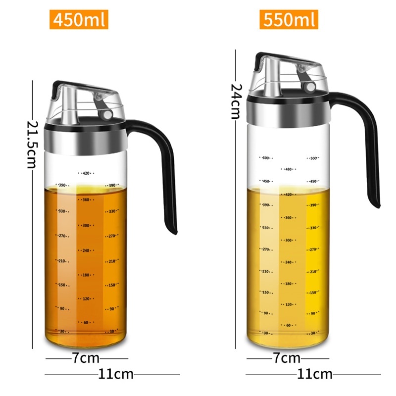 Chai Đựng Dầu Thuỷ Tinh Tự Động Mở Nắp 450ml 550ml | Shopee Việt Nam