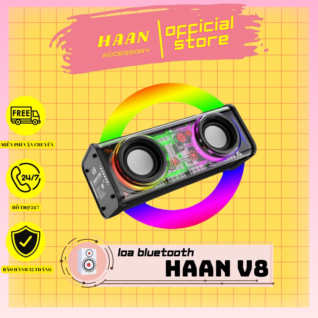 Loa bluetooth bass mạnh HAAN V8 nghe nhạc không dây vỏ trong suốt kết ...