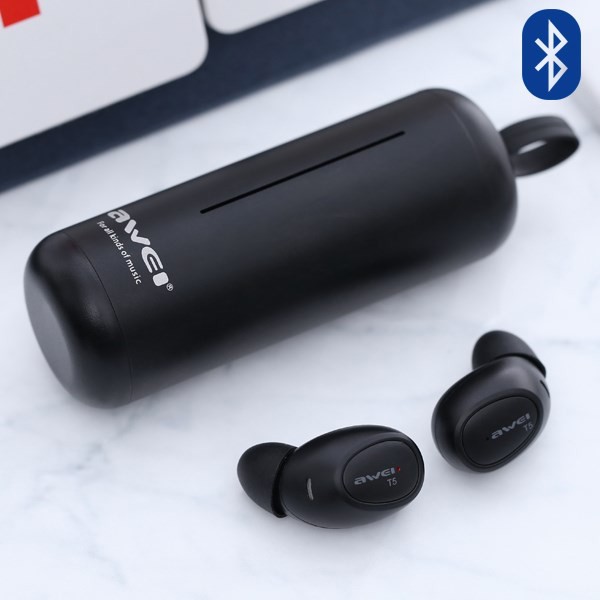 TAI NGHE BLUETOOTH TWS AWEI T5 ĐEN - tgdd | Shopee Việt Nam