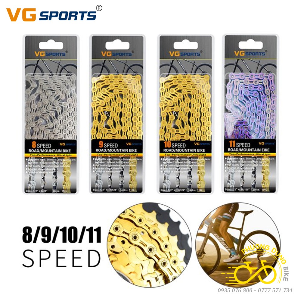 Xích sên rỗng xe đạp VG SPORTS 8 Speed/ 9 Speed /10 Speed / 11 Speed ...