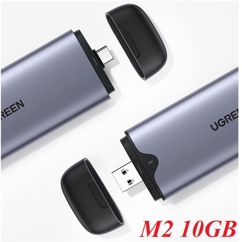 Ugreen 70532 M.2 M-Key 10G ra USB type C + USB-A hộp ổ cứng CM298 ...