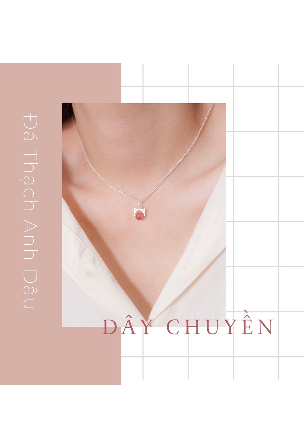 Dây Chuyền Bạc 925 Nữ Liugems 1 Hạt Đá Phong Thuỷ Tự Nhiên Tinh Tế ...