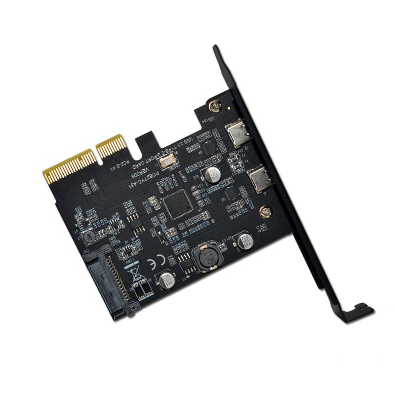 H.S.V USB3.1 to Type-C 2Port Expansion Card PCI-E4X to USB3.1 Gen2 ...