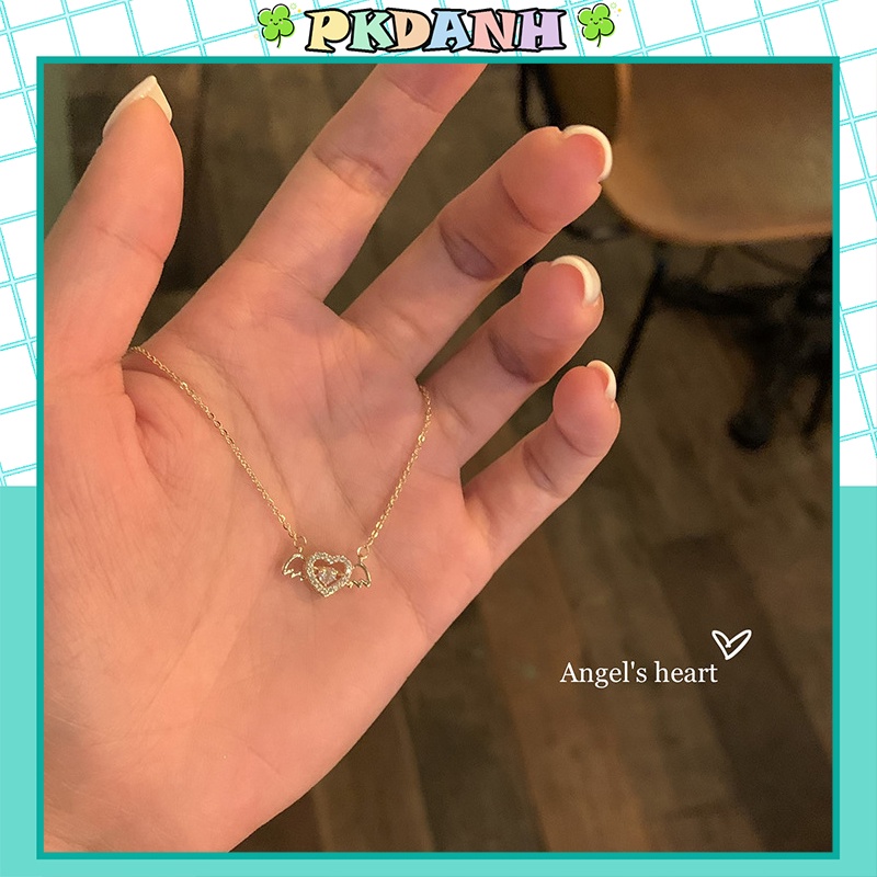 Dây chuyền nữ choker angel heart phong cách hàn quốc đẹp, vòng đeo cổ ...