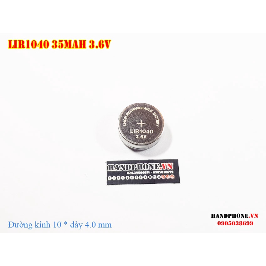 Pin 1040 LIR1040 3.6V 35mAh pin cúc thay thế cho tai nghe Bluetooth ...