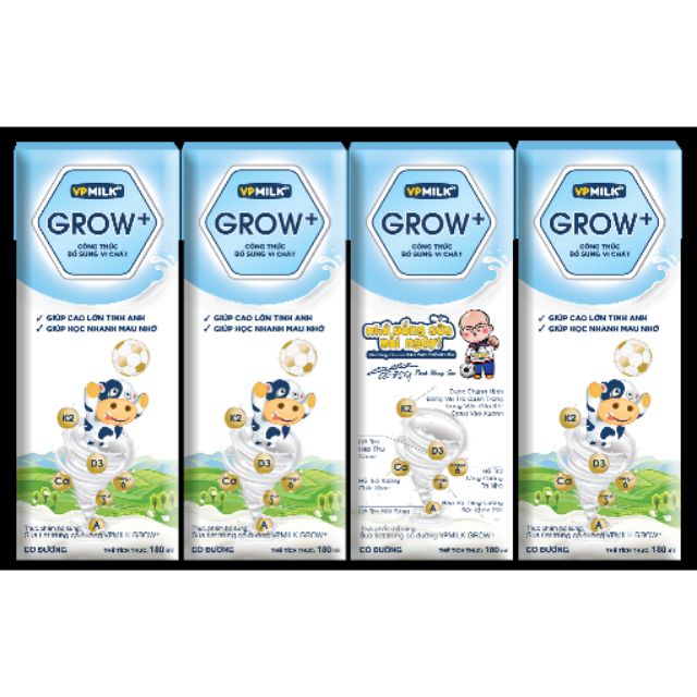 1 thùng 48 hộp sữa tươi VP Milk Grow+ 110ml | Shopee Việt Nam