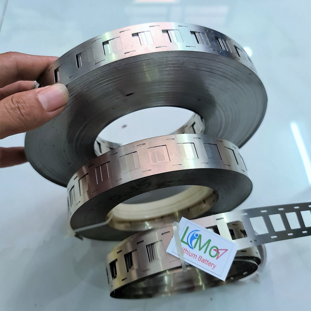 Thép đôi hàn cell pin mạ niken (1 mét). Kẽm đôi 2 hàng hàn cell pin ...