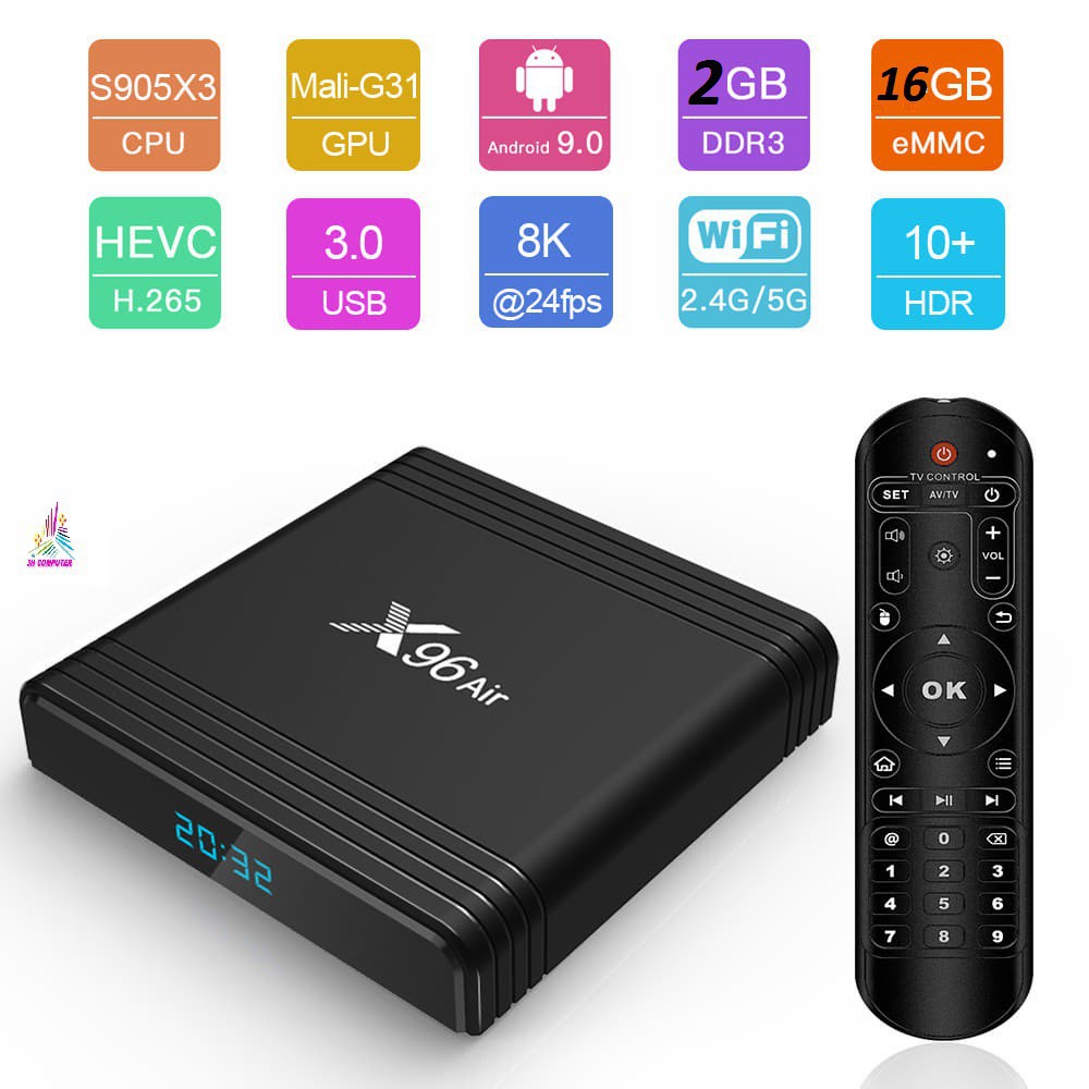 [Xả kho] Android TV Box X96 Air - Amlogic S905X3, 2GB Ram, 16GB bộ nhớ ...