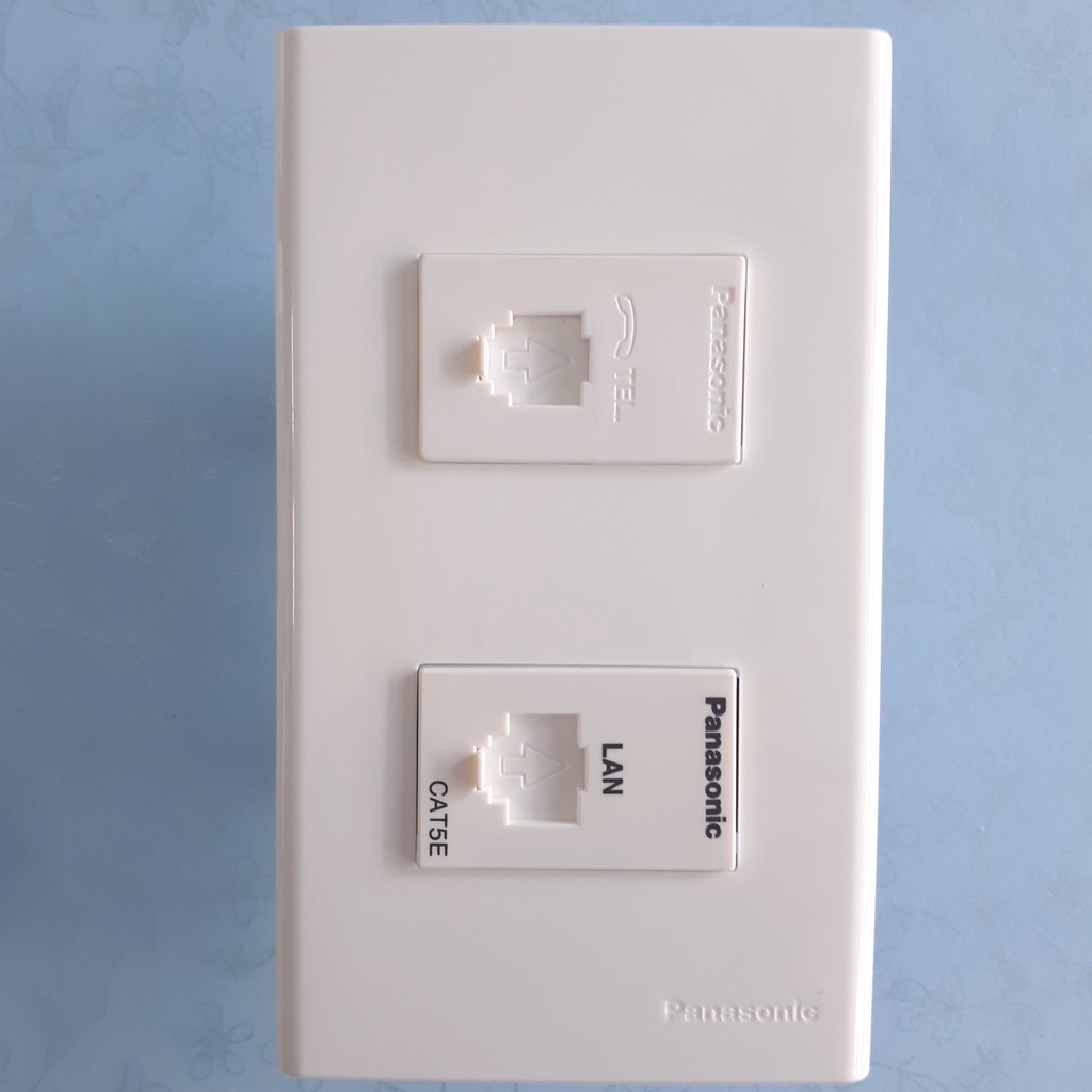 Combo Mặt nạ 2 lỗ WEV68020SW gồm Hạt ổ cắm điện thoại WEV2364SW và Hạt ...