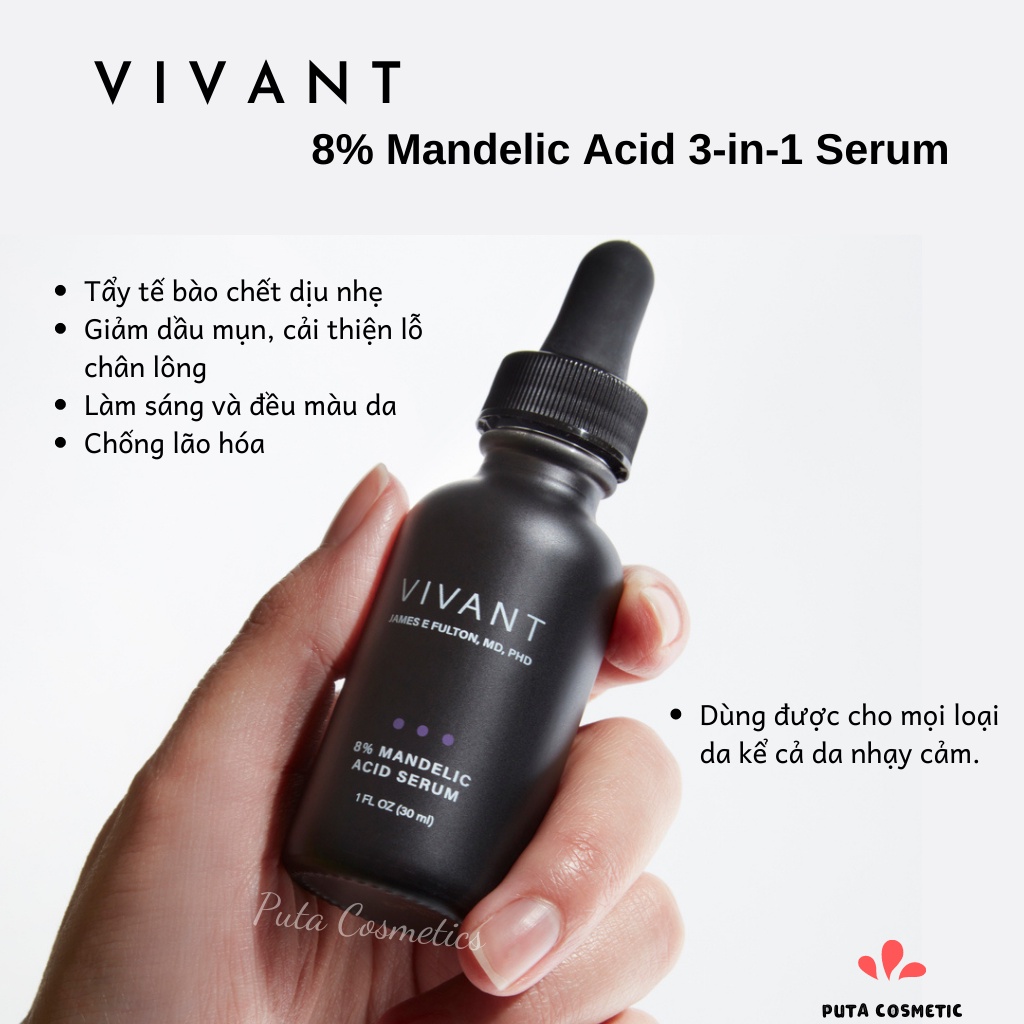 Serum Vivant 8% Mandelic Acid 3in1 30ml - Tinh chất ngăn ngừa mụn, sáng da, mờ thâm | Shopee ...