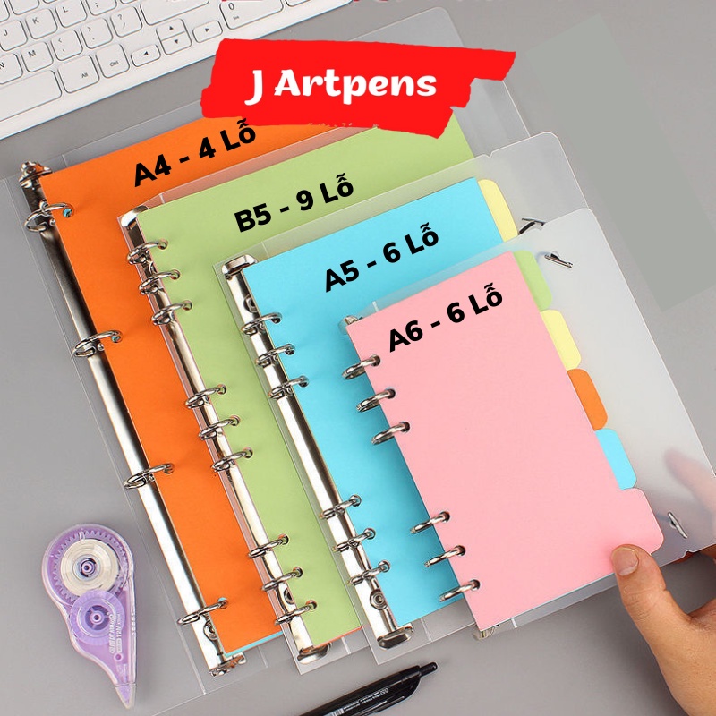 Set 4 5 Tab Phân Trang Trơn Giấy PVC Siêu Đẹp Phụ Kiện Trang Trí Sổ Còng A6 - A5 - B5 - A4 ...