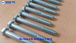 Bulong M12 cấp bền 8.8, bu lông lục giác M12, độ dài: 20->120 mm. Màu ...