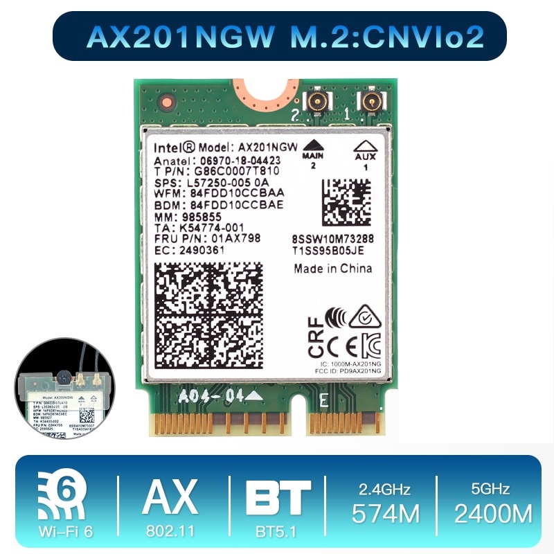 BH 12 tháng. Card Intel WiFi Bluetooth AX210 AX200 AX201 AC 9560 9260 ...