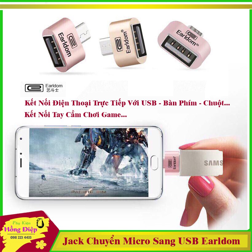 Jack Chuyển Chân Micro Sang USB Earldom-OT01 Cho Điện Thoại - Máy Tính Bảng | Shopee Việt Nam